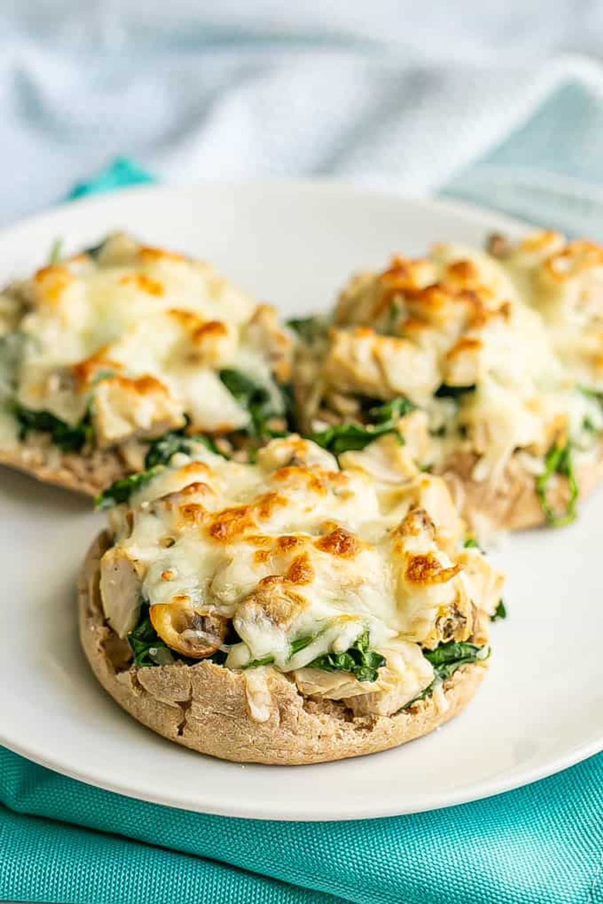 Open-faced turkey spinach mushroom melts - Family Food on the Table ...