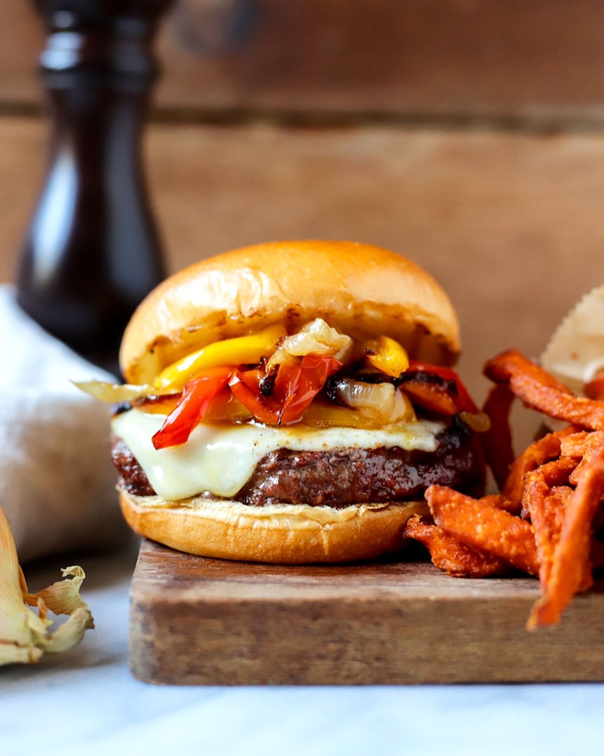Philly Cheesesteak Burger - Suburban Simplicity - My Recipe Magic