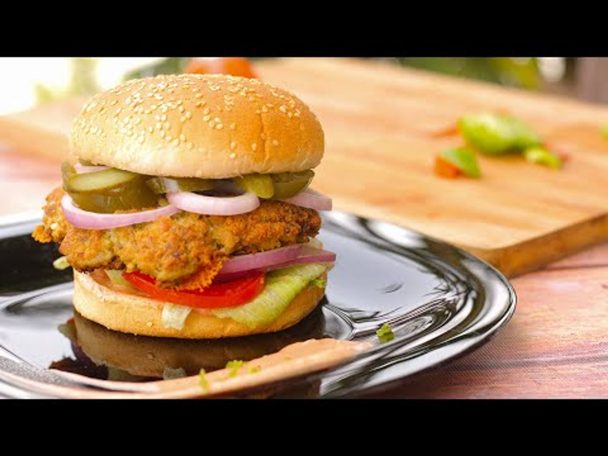 Chapli Kabab Burger recipe | How to make Cheese Stuffed Burger - My ...