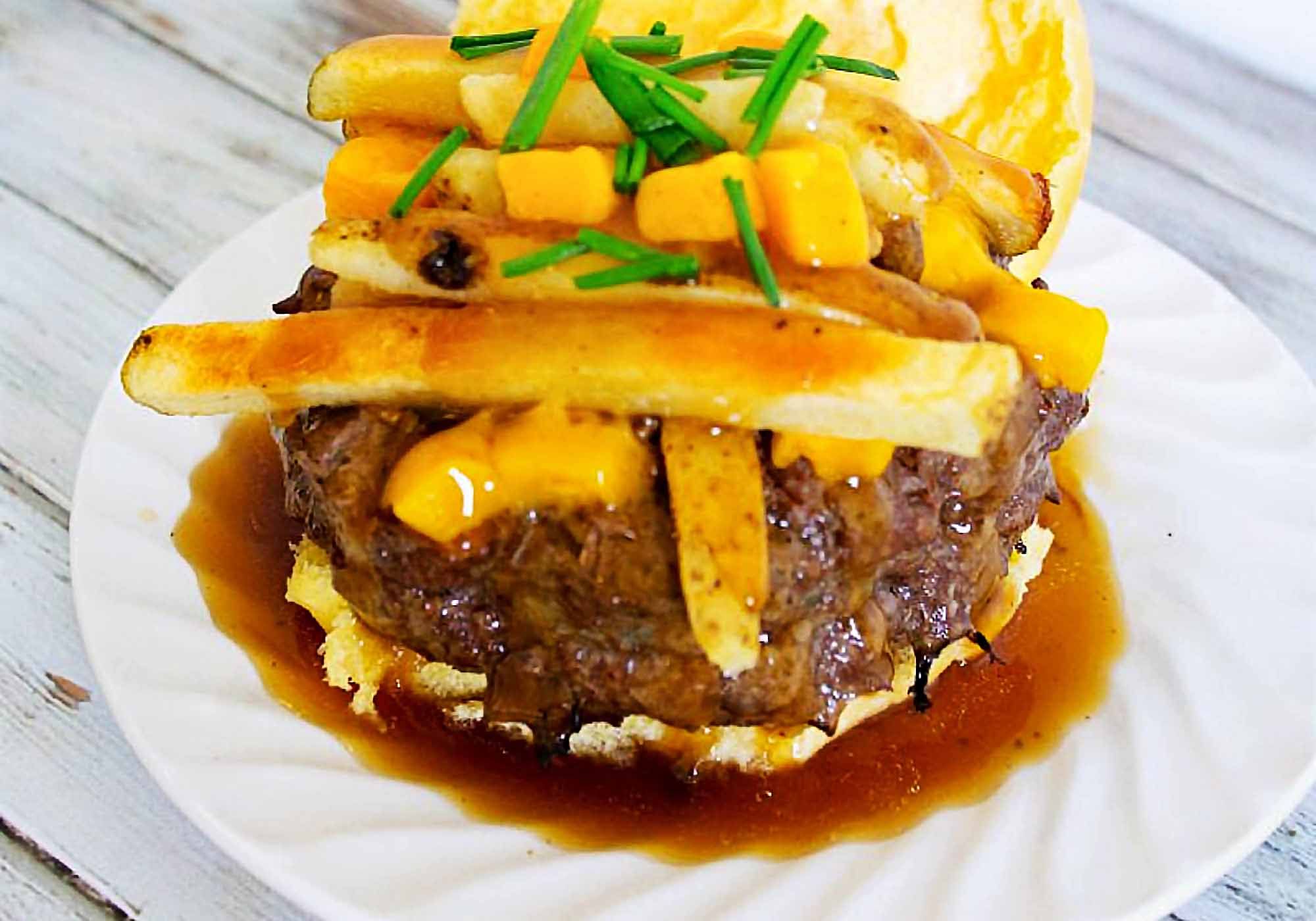 Canadian Poutine Burger {A Burger Inspired By Poutine} - My Recipe Magic